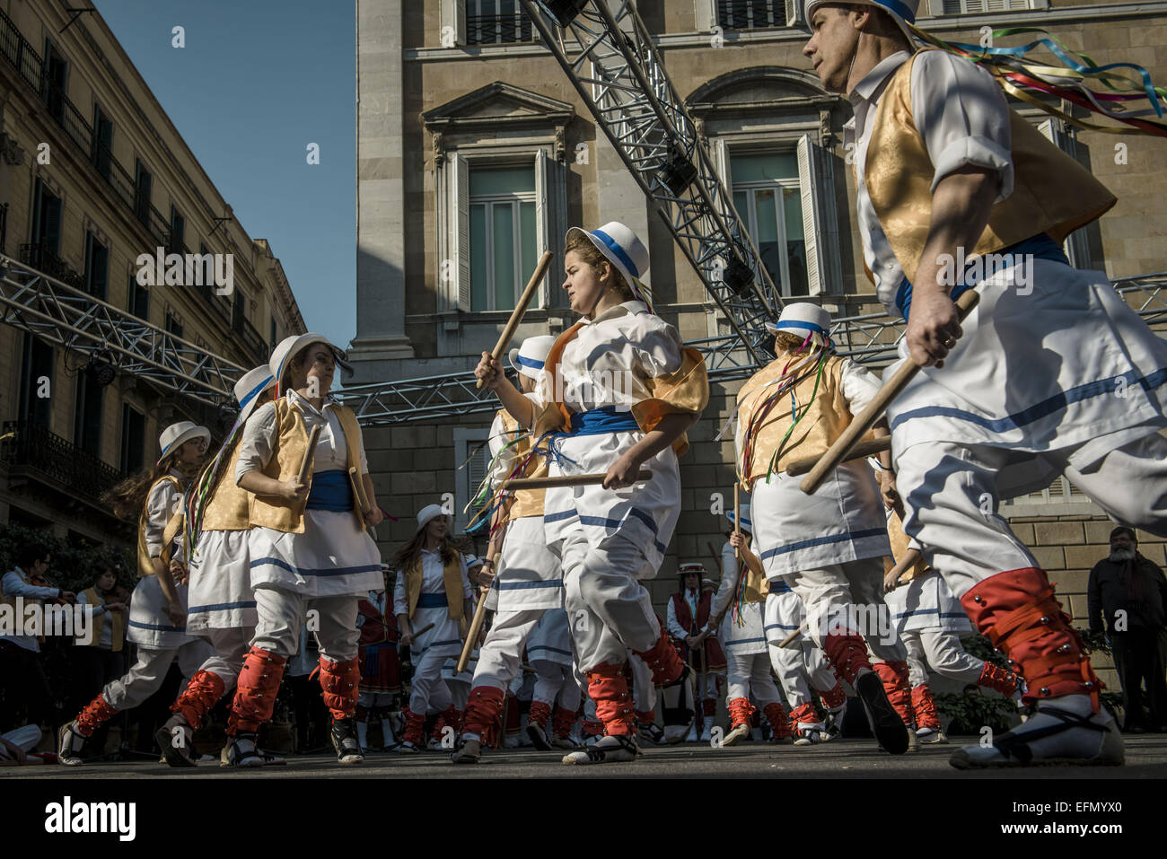 Barcelona, Catalonia, Spain. 7th Feb, 2015. The 'Ball de Bastons de ...