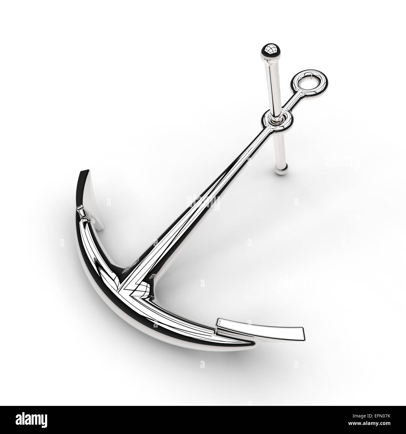 silver anchor on a white background Stock Photo - Alamy