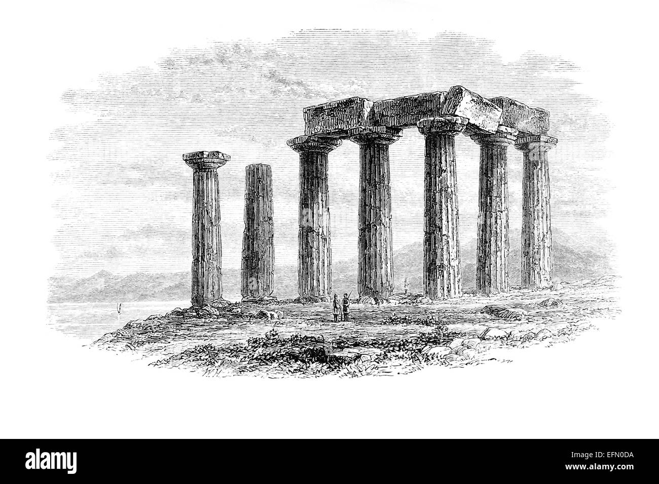 Ancient Greek Temples Drawings