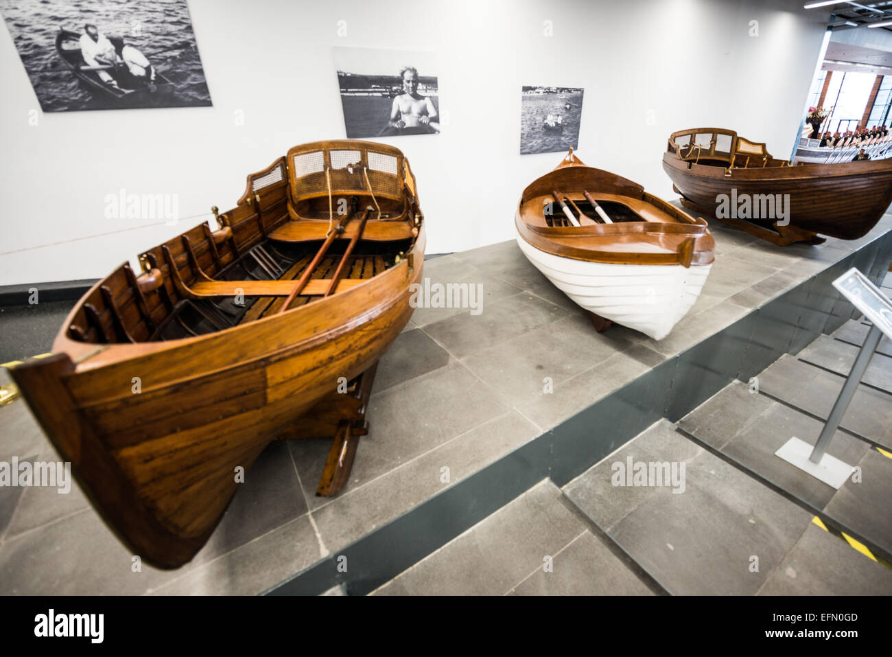 ISTANBUL, Turkey — A display of three rowboats (caiques) used for ...