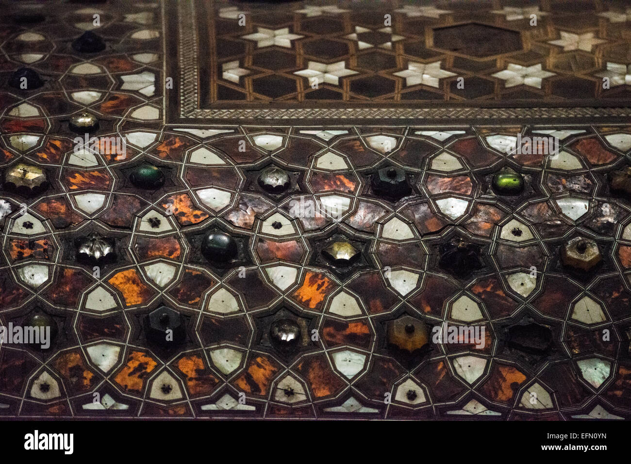 ISTANBUL, Turkey / Türkiye — Ornate inlay decorating an imperial caique ...