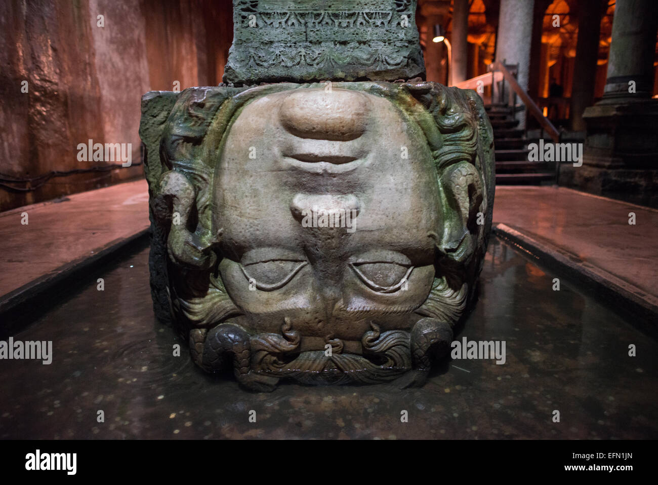 Basilica Cistern Medusa Head Column Base Istanbul Turkey // ISTANBUL ...
