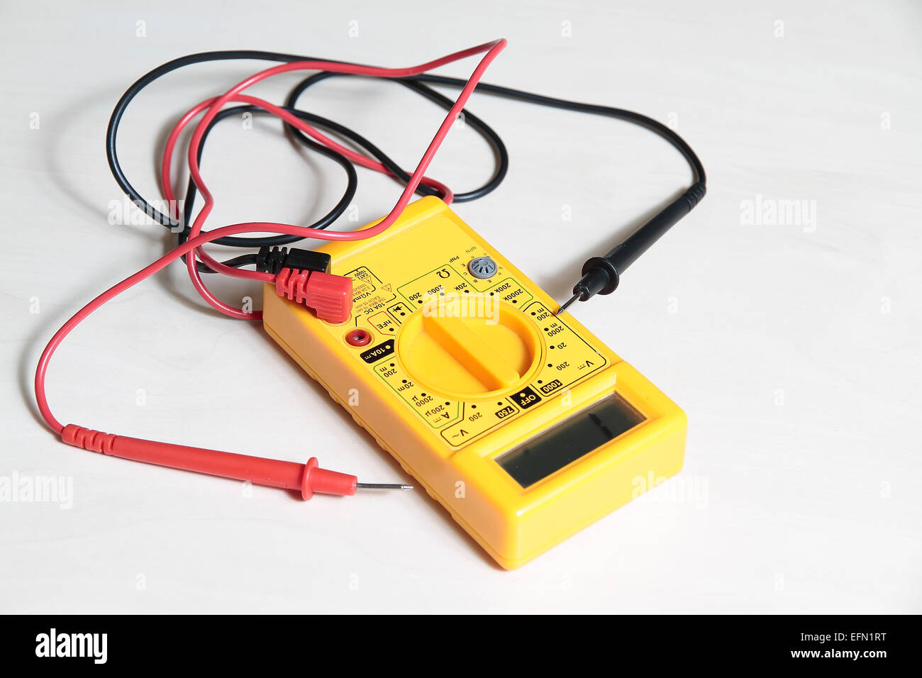 yellow multimeter tester to test electric equipment Stock Photo - Alamy