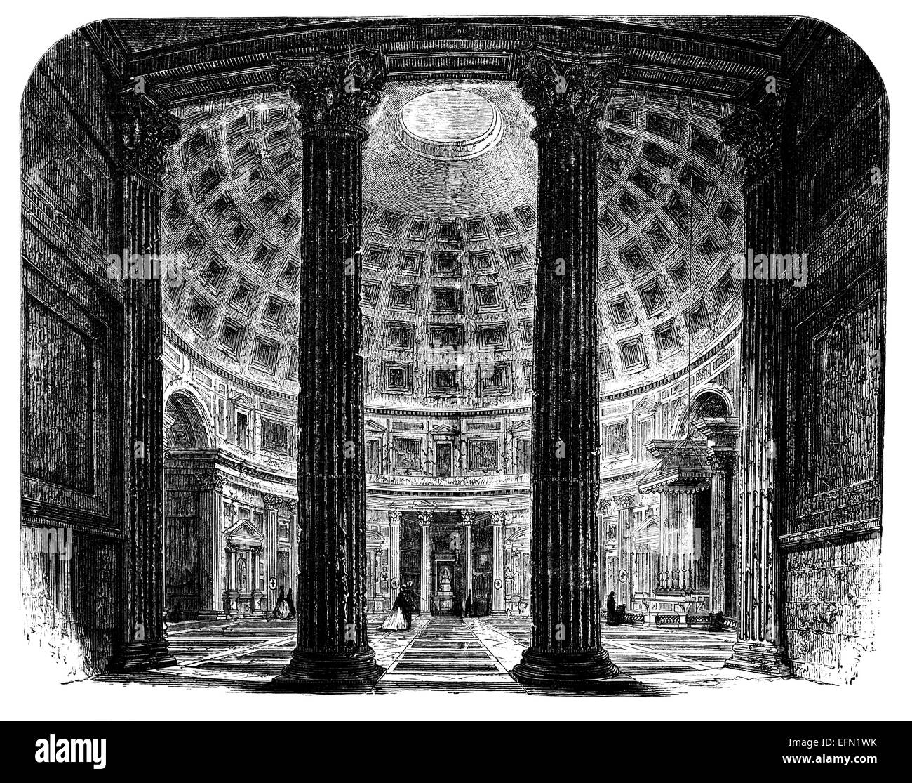 Pantheon interior dome rome Black and White Stock Photos & Images - Alamy