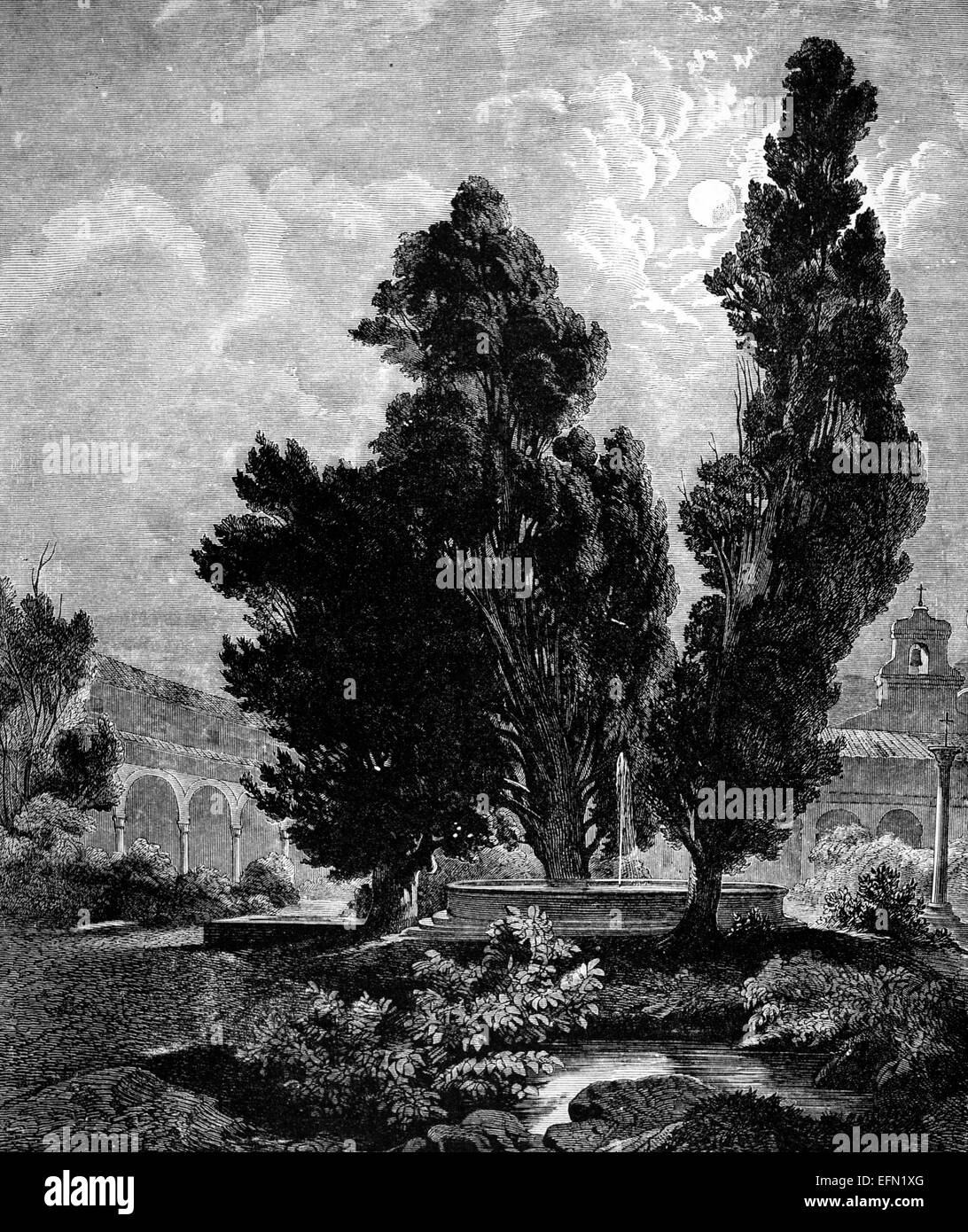 Monastery garden drawing hi-res stock photography and images - Alamy