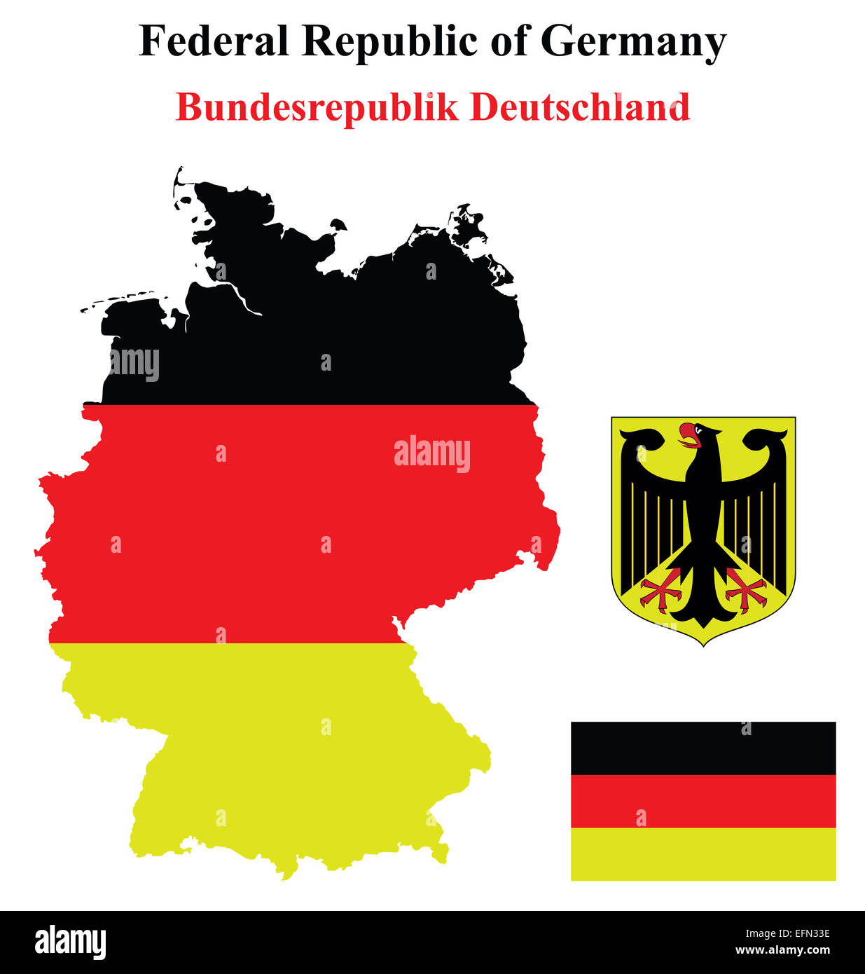 Flag and coat of arms of the Federal Republic of Germany Stock Photo ...