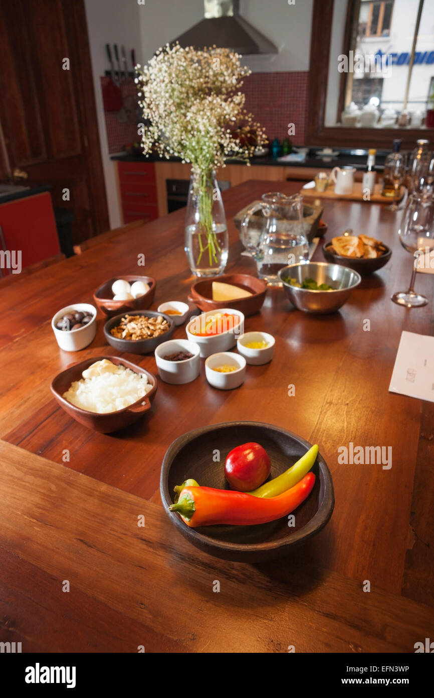 Kitchen table with ingredients hi-res stock photography and images - Alamy