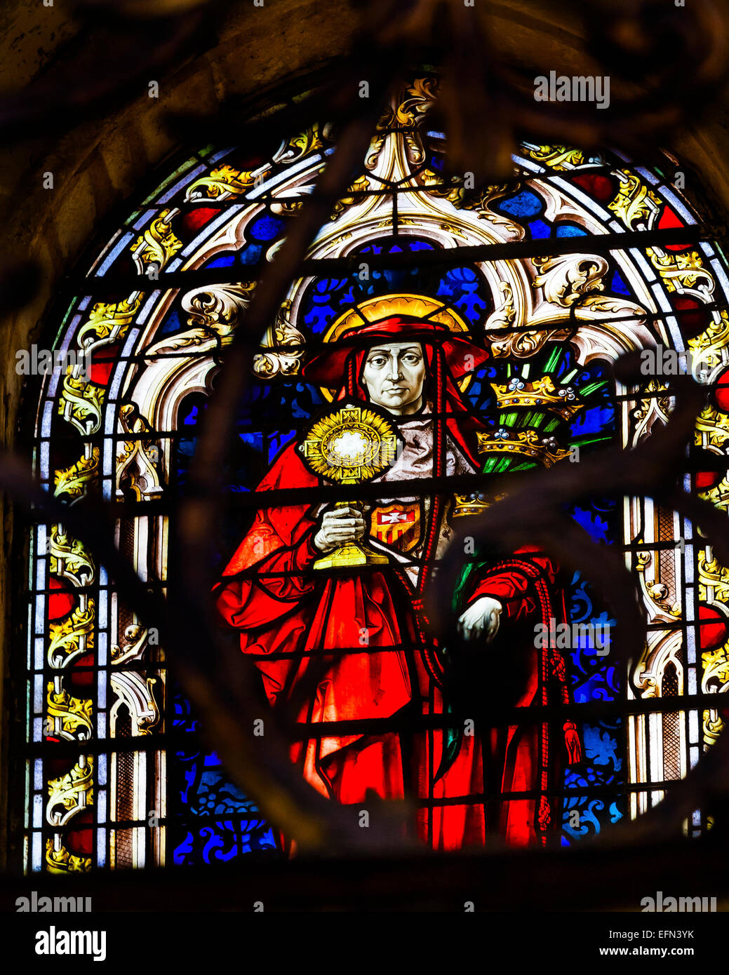 Red Catholic Cardinal Holding Chalice Stained Glass Salamanca New ...