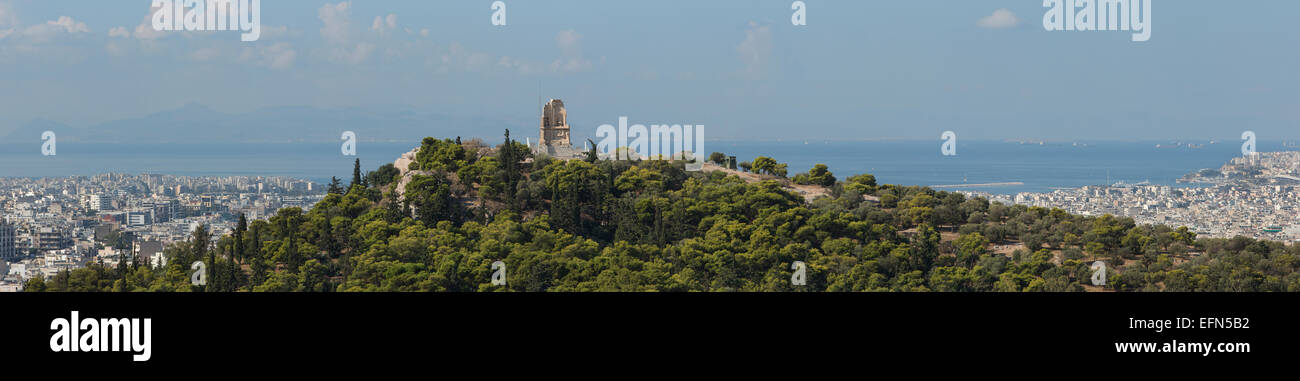 Athens, Greece Filoppapou hill urban center panorama Stock Photo - Alamy