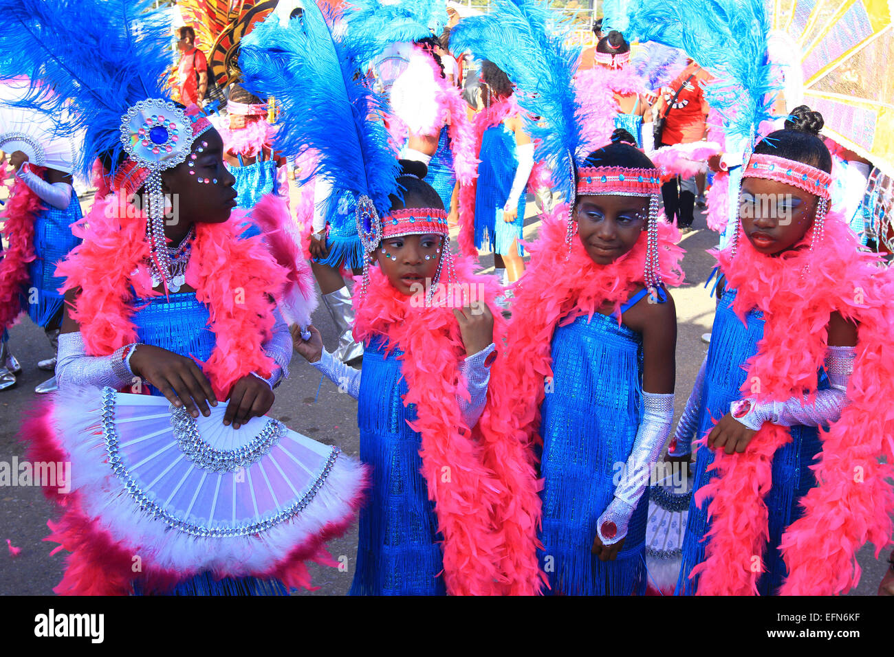 Young masqueraders in the band 'On Stage' by Carnival Babies, perform ...