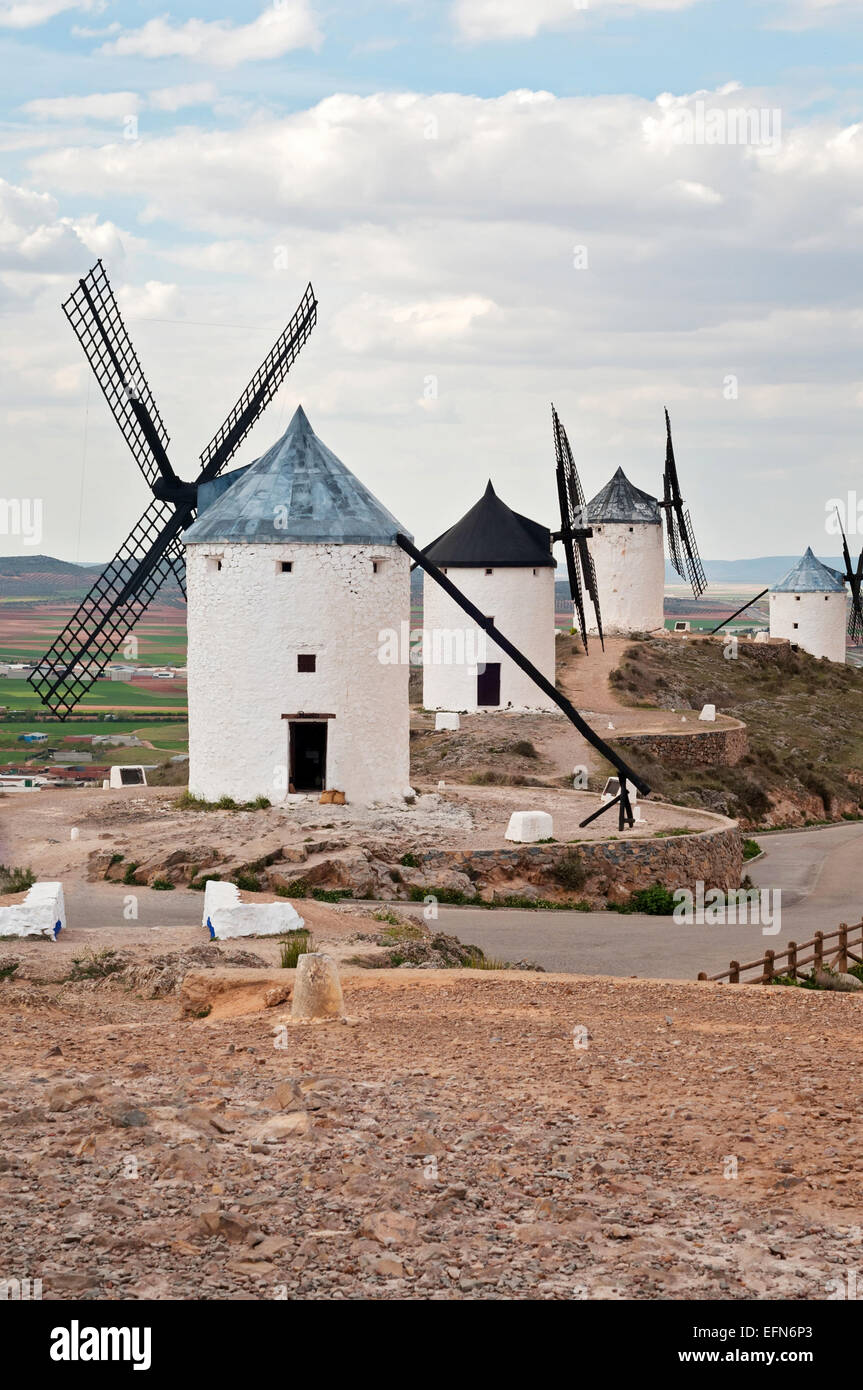 Traditional windmills in Consuegra, Spain Stock Photo - Alamy