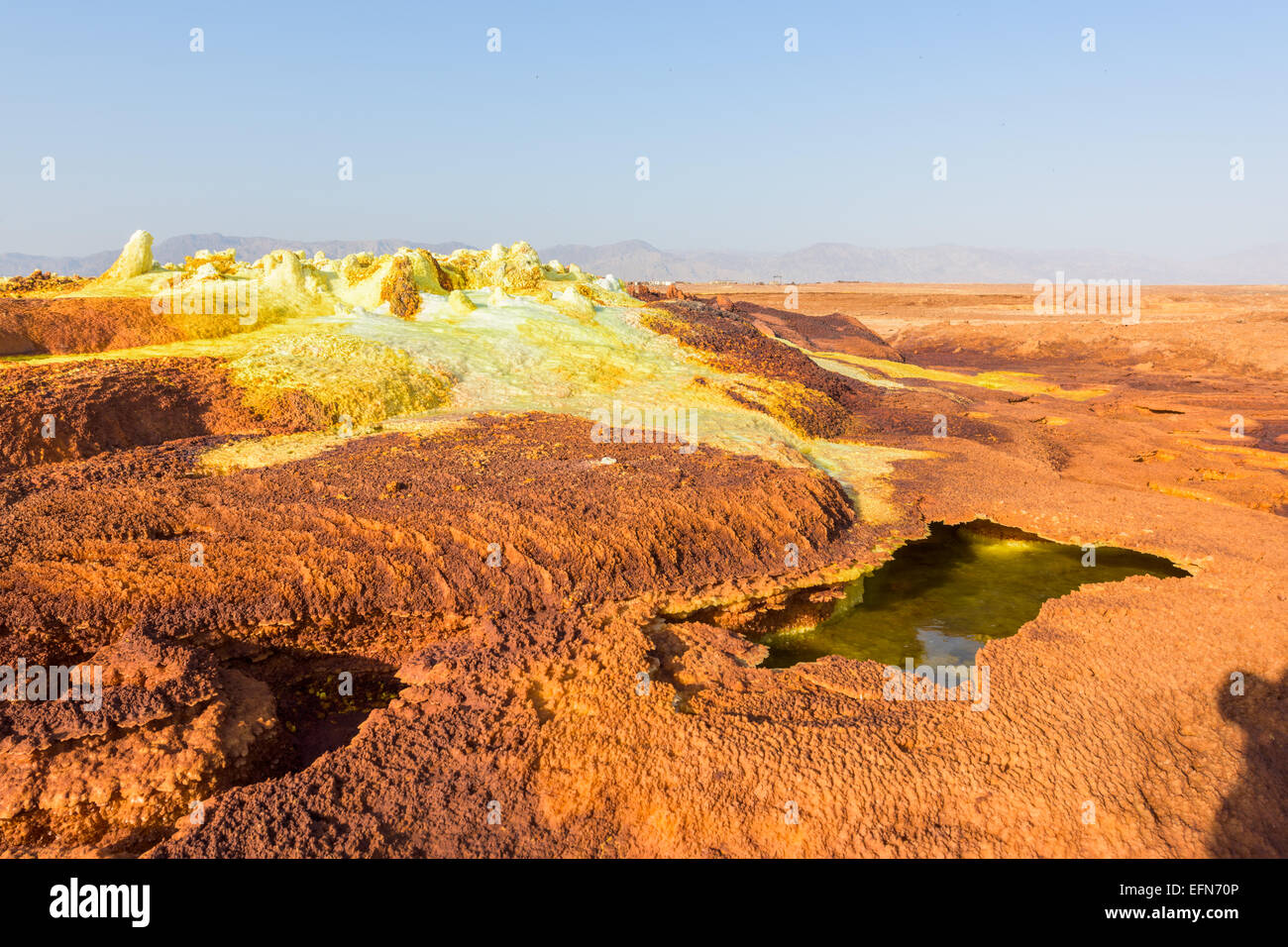 Sulfuric acid pools in Dallol in Ethiopia Stock Photo - Alamy