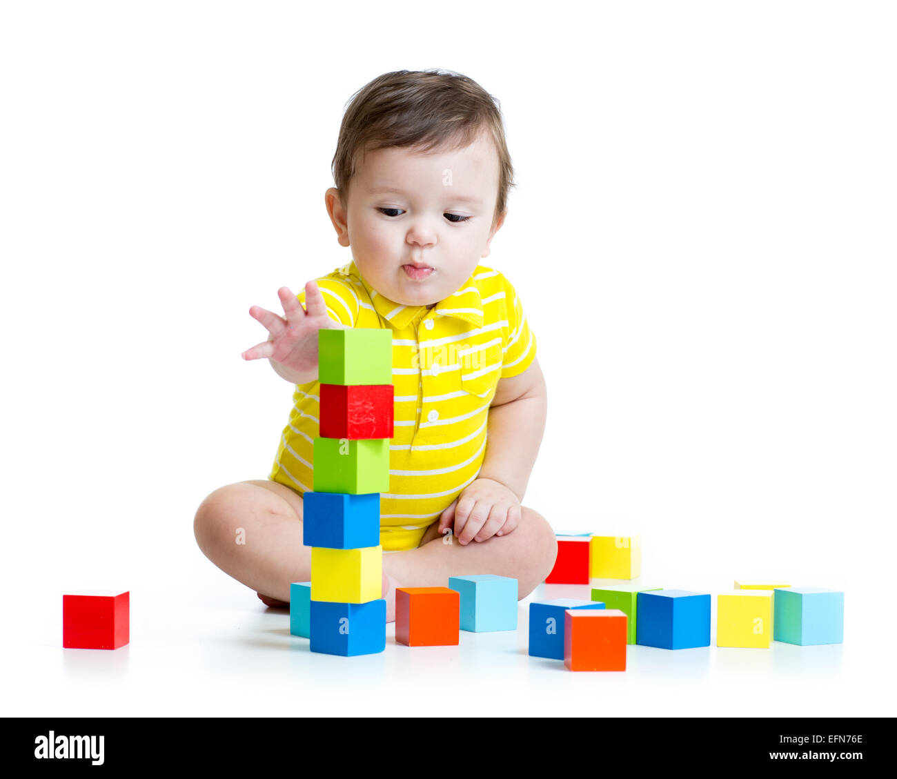 child boy playing wooden toys Stock Photo - Alamy