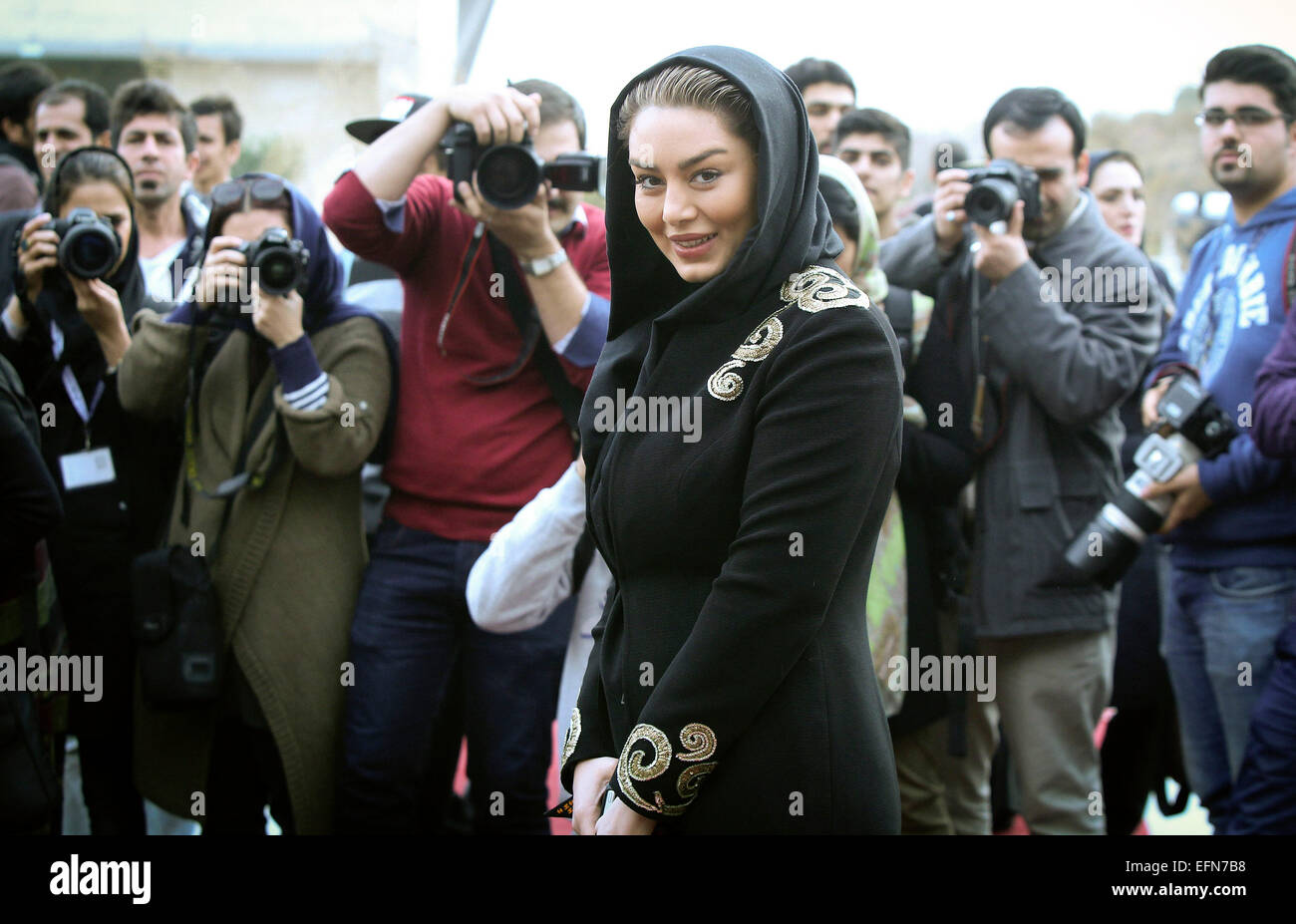 Tehran, Iran. 08th Feb, 2015. Iranian actress Sahar Qoreishi poses ...