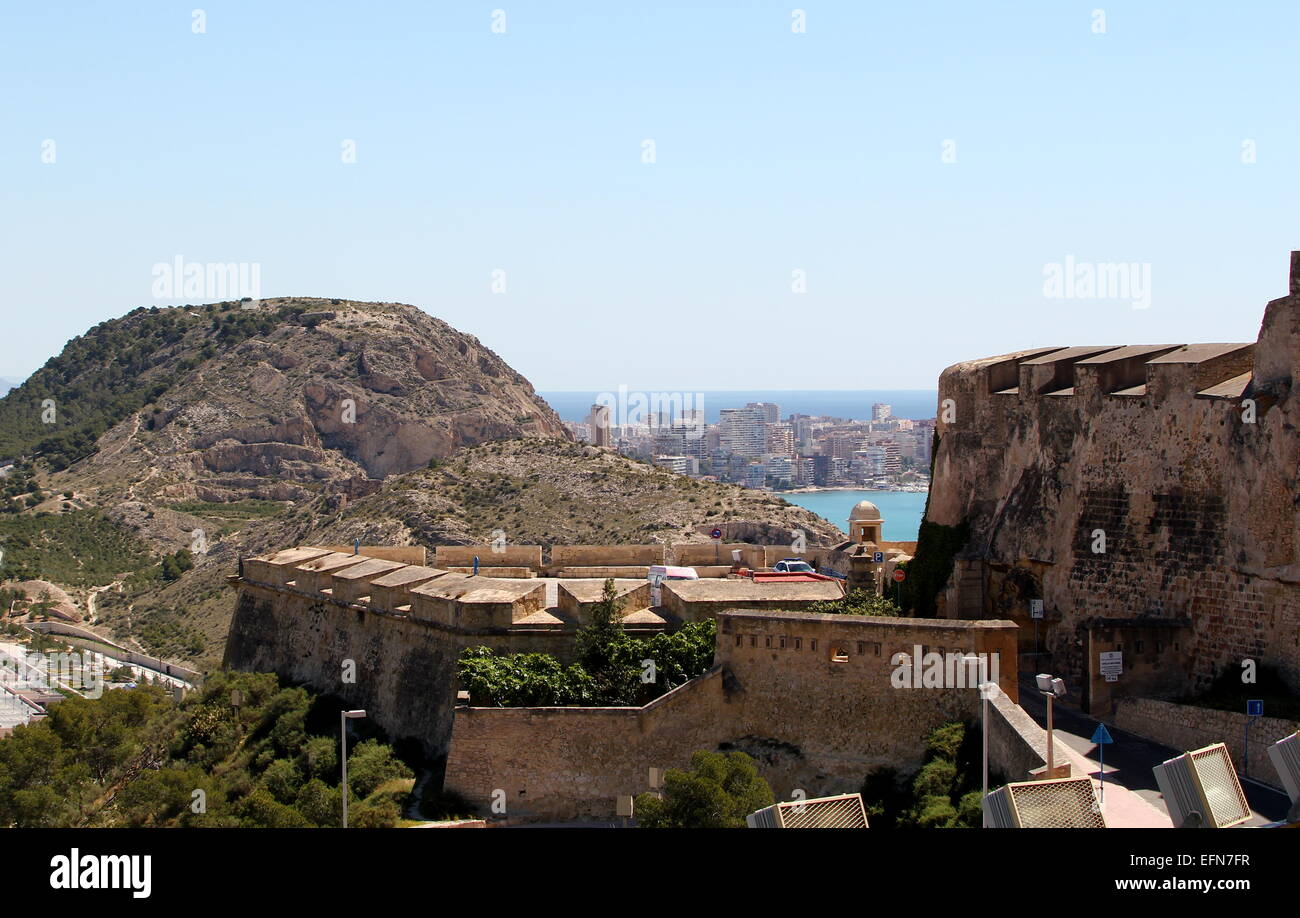 Medieval Fortress Santa Bárbara Castle on top of Mount Benacantil in ...