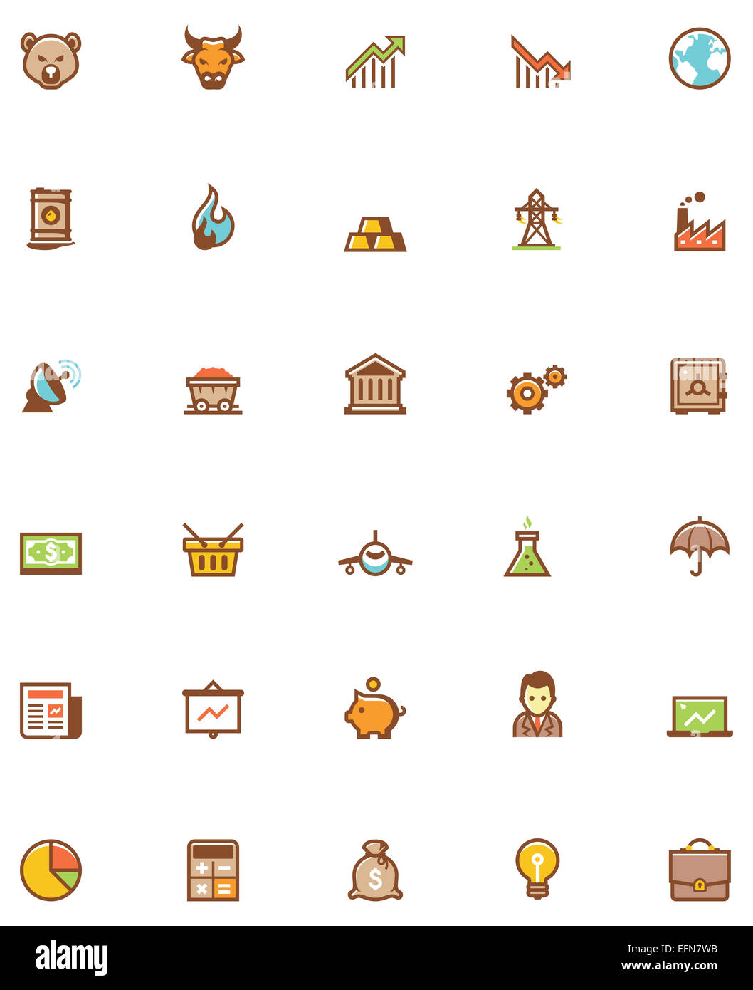 Vector stock market icon set Stock Photo - Alamy