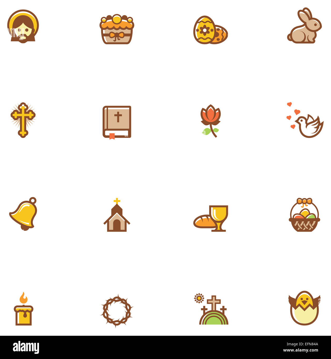 Vector Easter icon set Stock Photo - Alamy