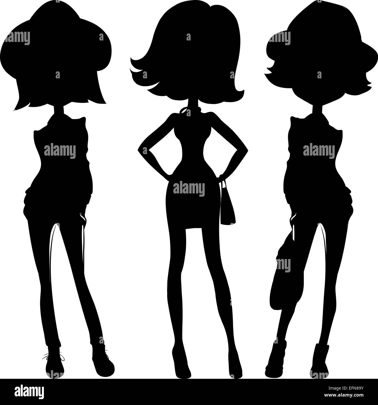 Silhouette fashion girls top models Stock Photo - Alamy
