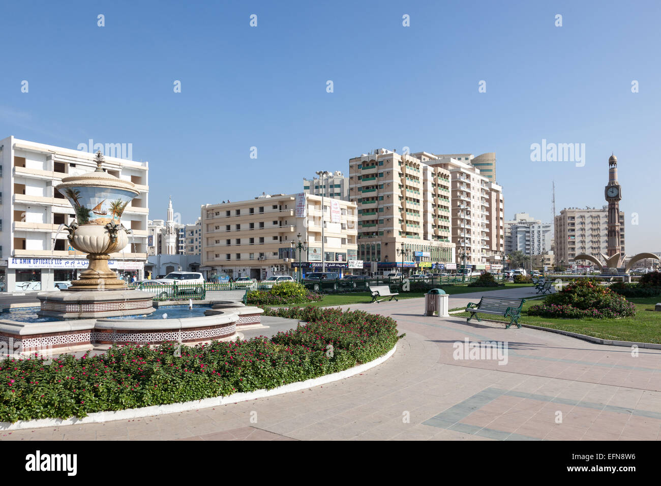 Square in the city of Sharjah Stock Photo - Alamy