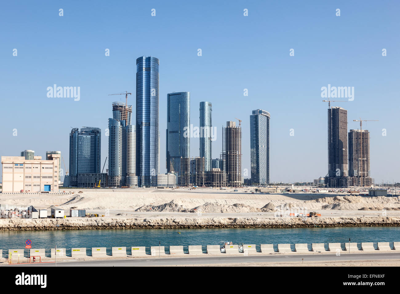 Skyline of the Al Reem Island in Abu Dhabi, United Arab Emirates Stock ...