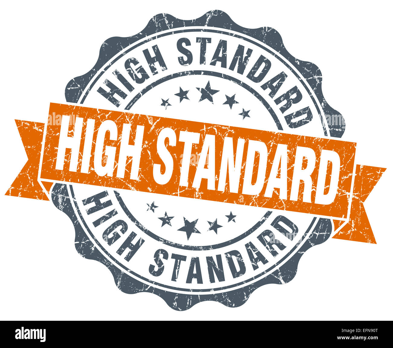 high standard vintage orange seal isolated on white Stock Photo - Alamy