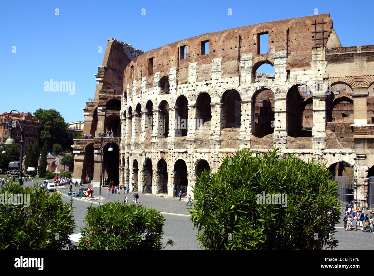Blick auf das Kolosseum in Rom, Colosseo, Piazza del Colosseo Stock ...