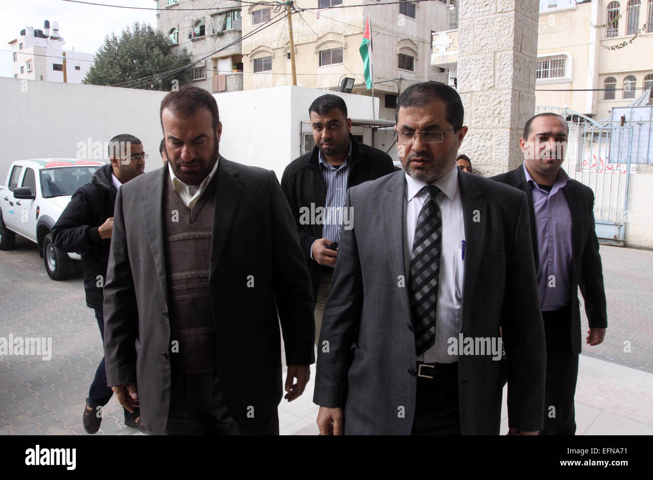 Gaza City, Gaza Strip, Palestinian Territory. 8th Feb, 2015. Leaders of ...