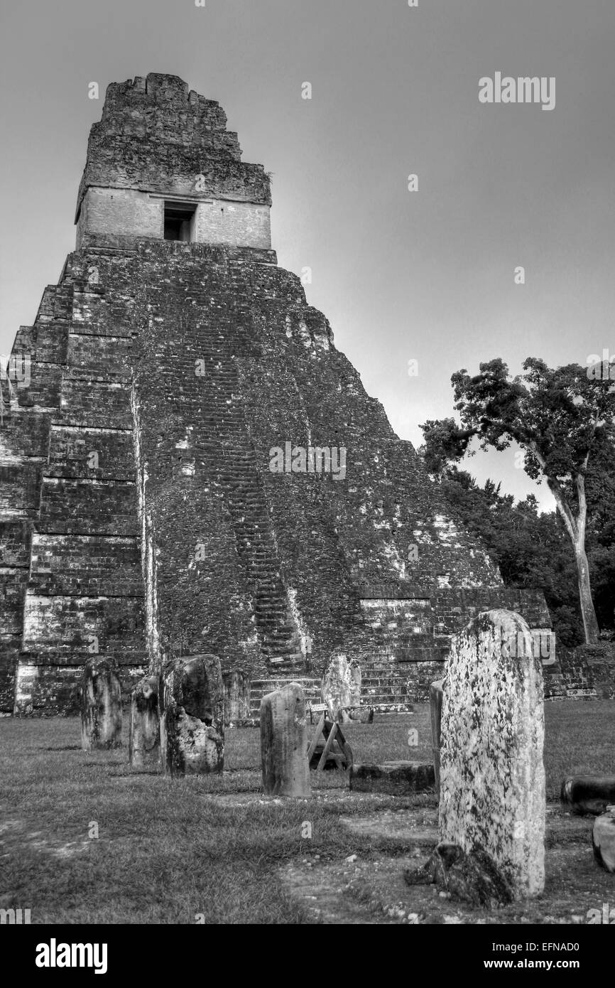 HDR Photograph Of Temple 1 In Tikal's Central Plaza Stock Photo - Alamy
