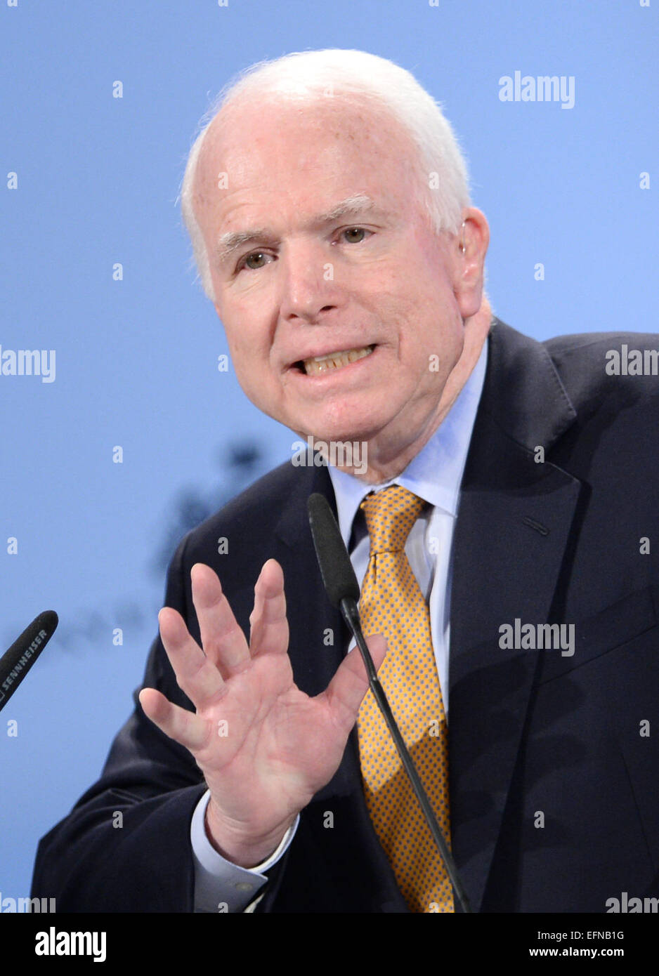 Munich, Germany. 08th Feb, 2015. US senator John McCain speaks at the ...