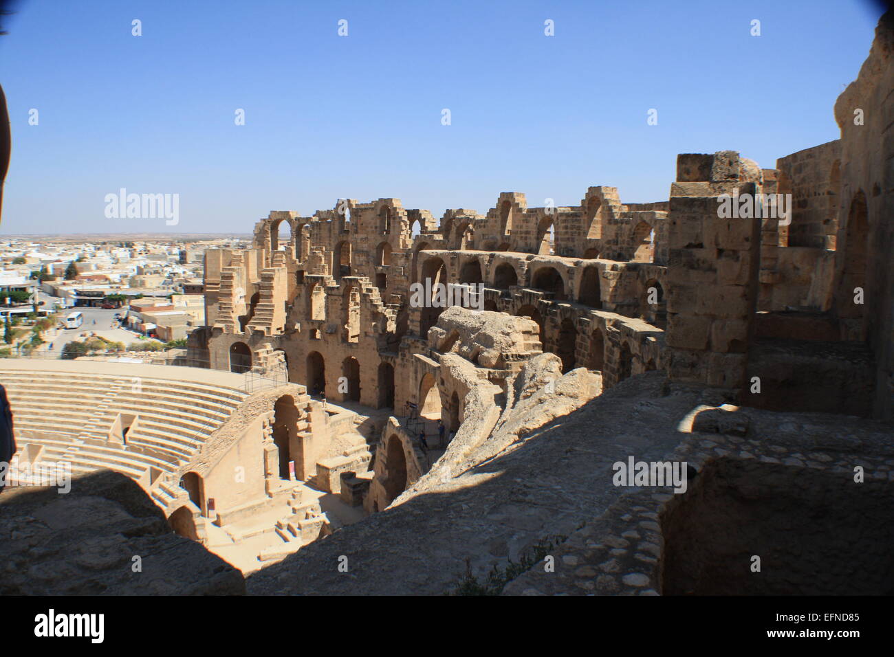 the inside of El Jem, the most complete coliseum in the world Stock ...