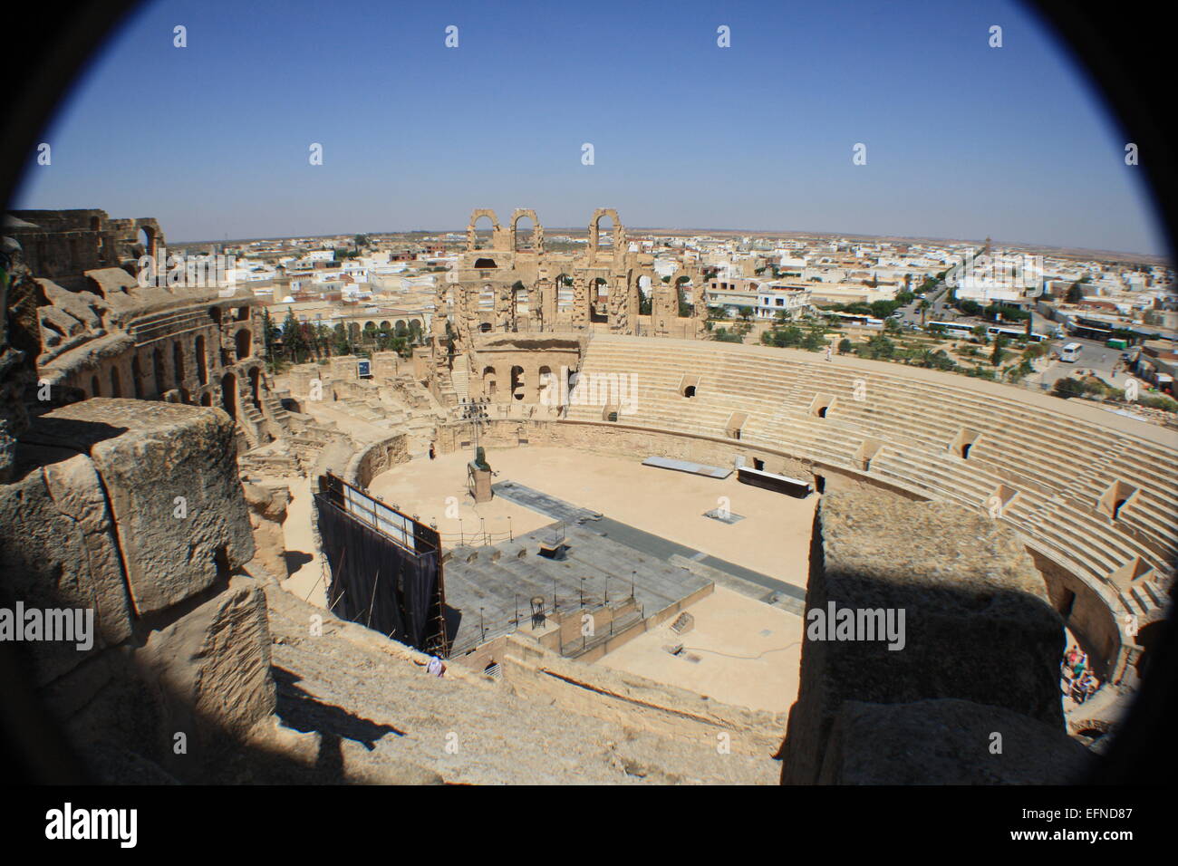 the inside of El Jem, the most complete coliseum in the world Stock ...