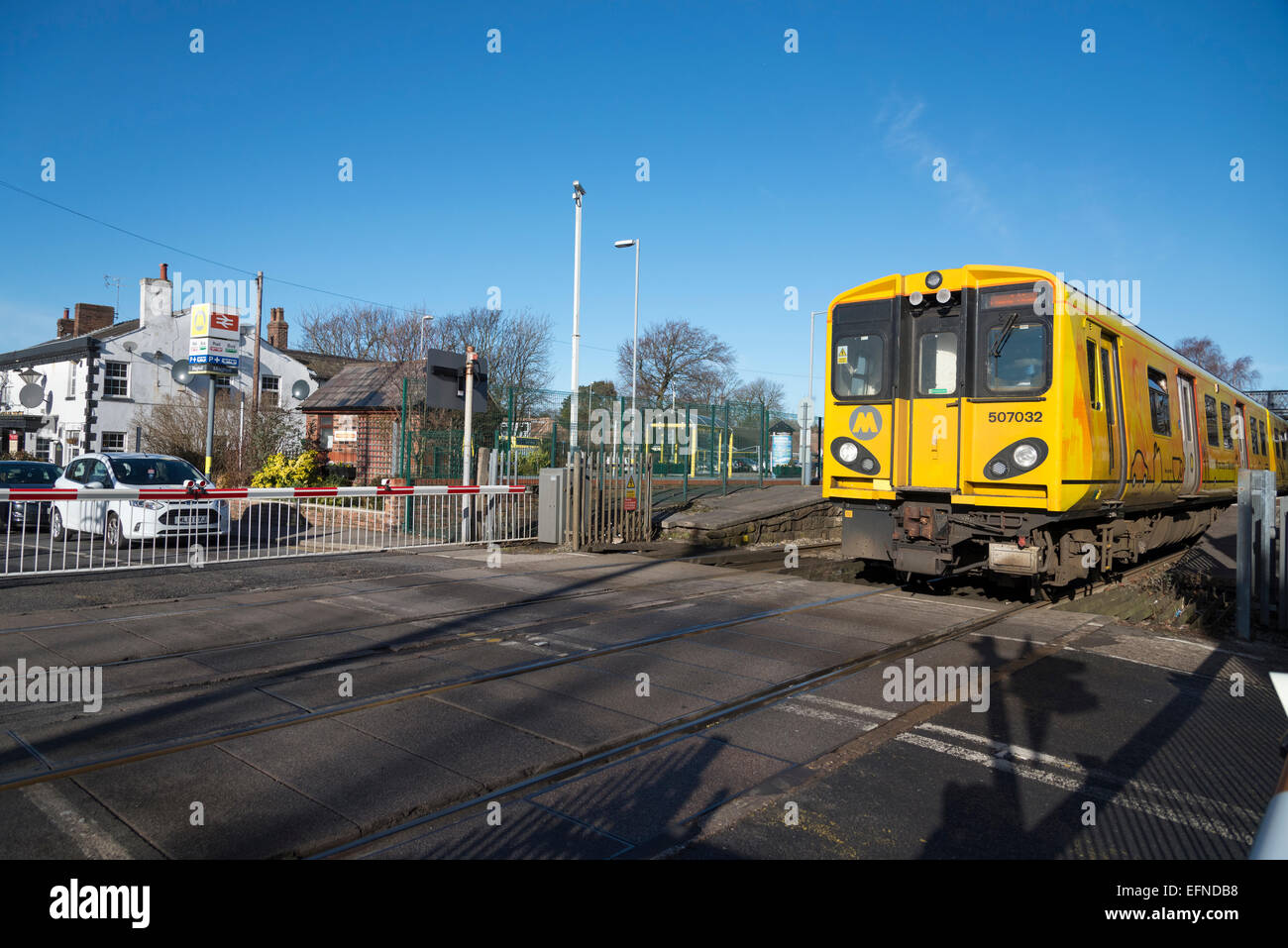 Merseyrail Electrics train at Maghull station Stock Photo - Alamy