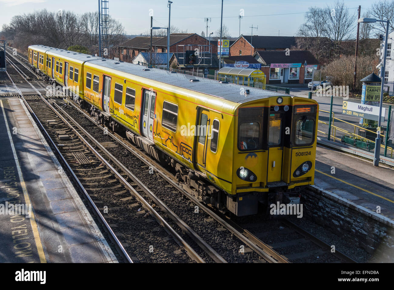 Merseyrail Electrics train at Maghull station Stock Photo - Alamy