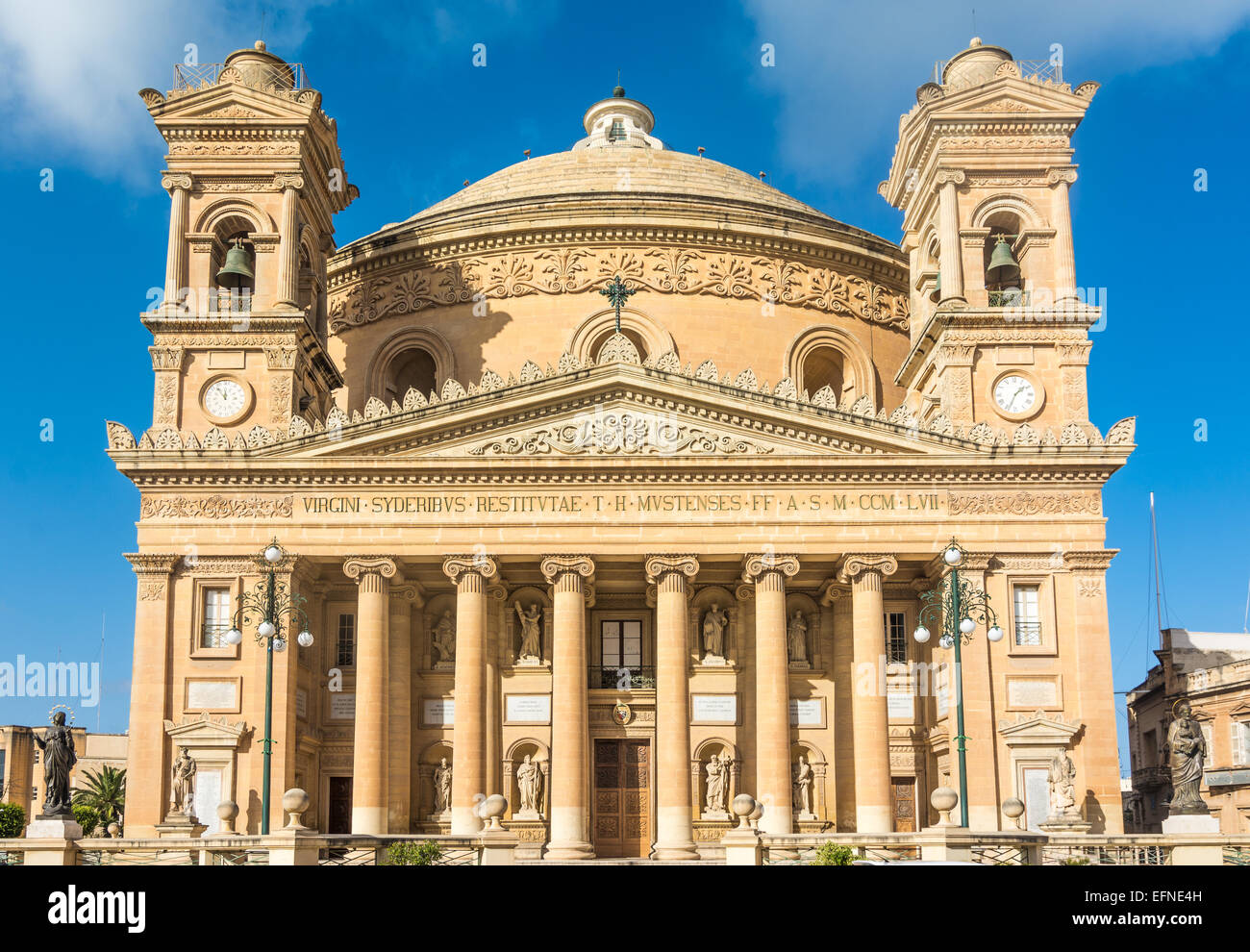 The Famous St Mary's Church in Mosta in Malta sometimes known as the Rotunda of Mosta or the ...