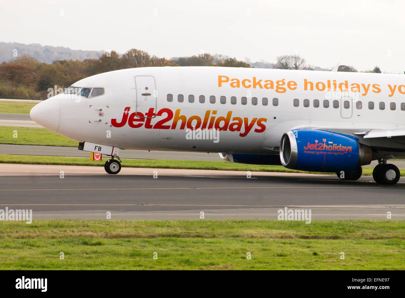 Jet2 Airlines Boeing 737, taxiing at Manchester International Airport ...