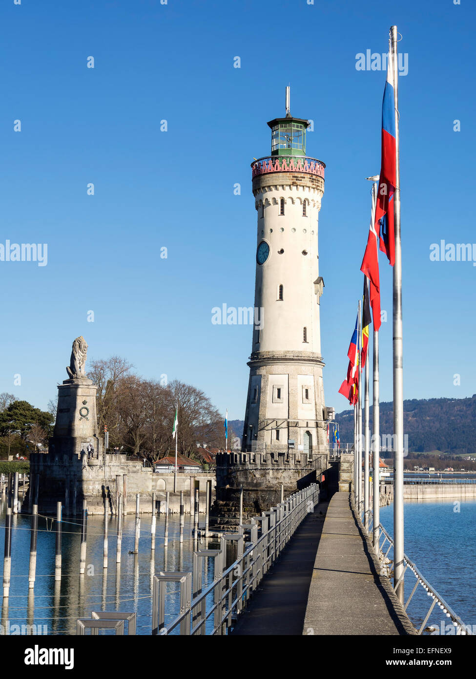Lindau harbour lighthouse flags hi-res stock photography and images - Alamy