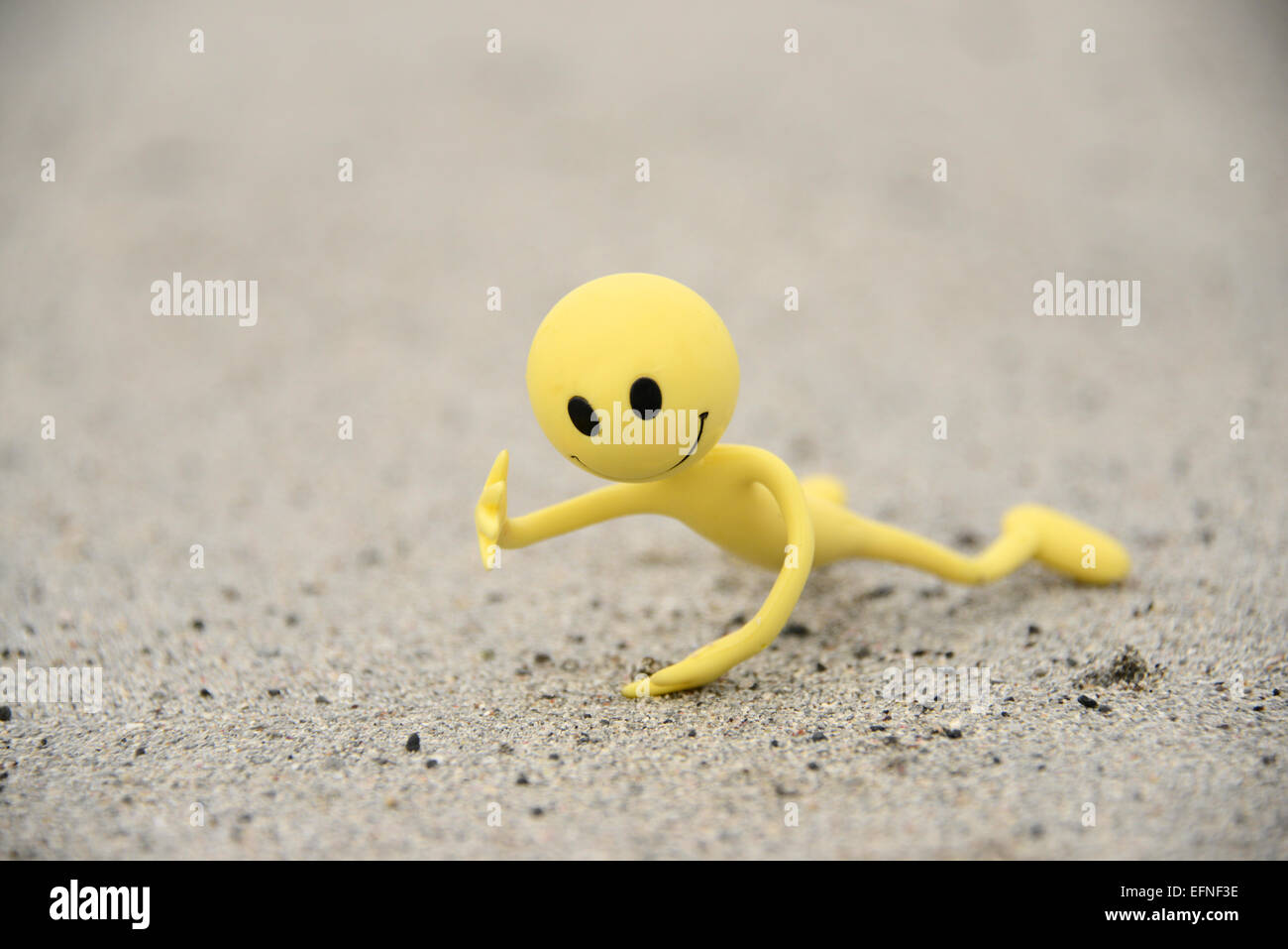 Yellow Smiley Man on holiday in the Outer Hebrides - Here he's Stock ...