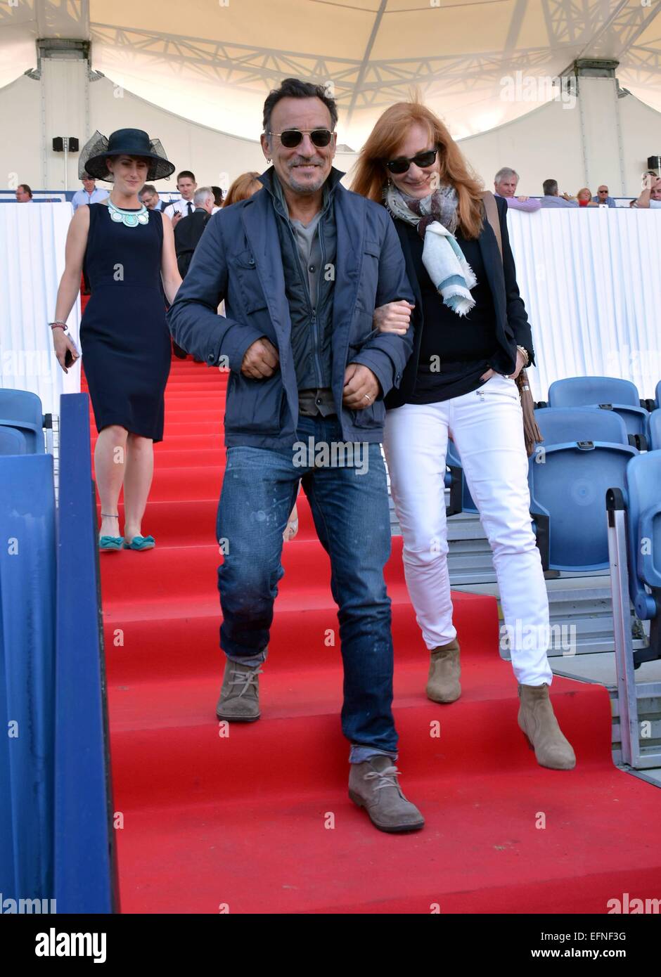 Bruce Springsteen and wife Patti Scialfa at the RDS Horse Show 2014 to ...