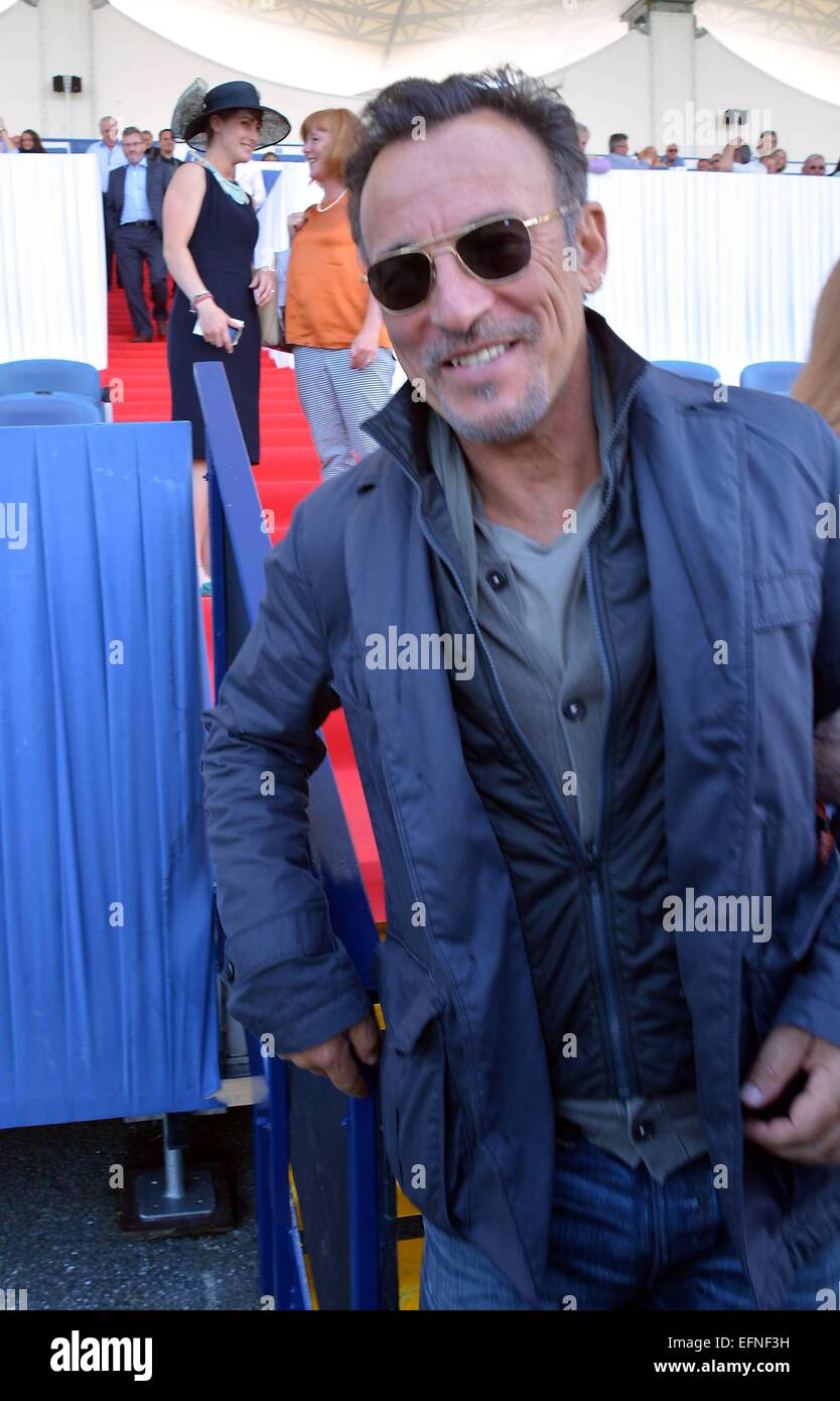 Bruce Springsteen and wife Patti Scialfa at the RDS Horse Show 2014 to ...
