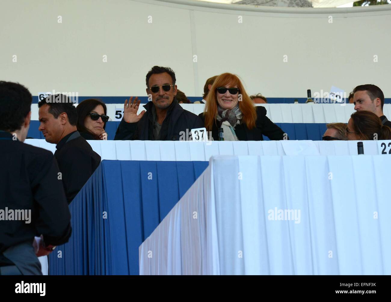 Bruce Springsteen and wife Patti Scialfa at the RDS Horse Show 2014 to ...