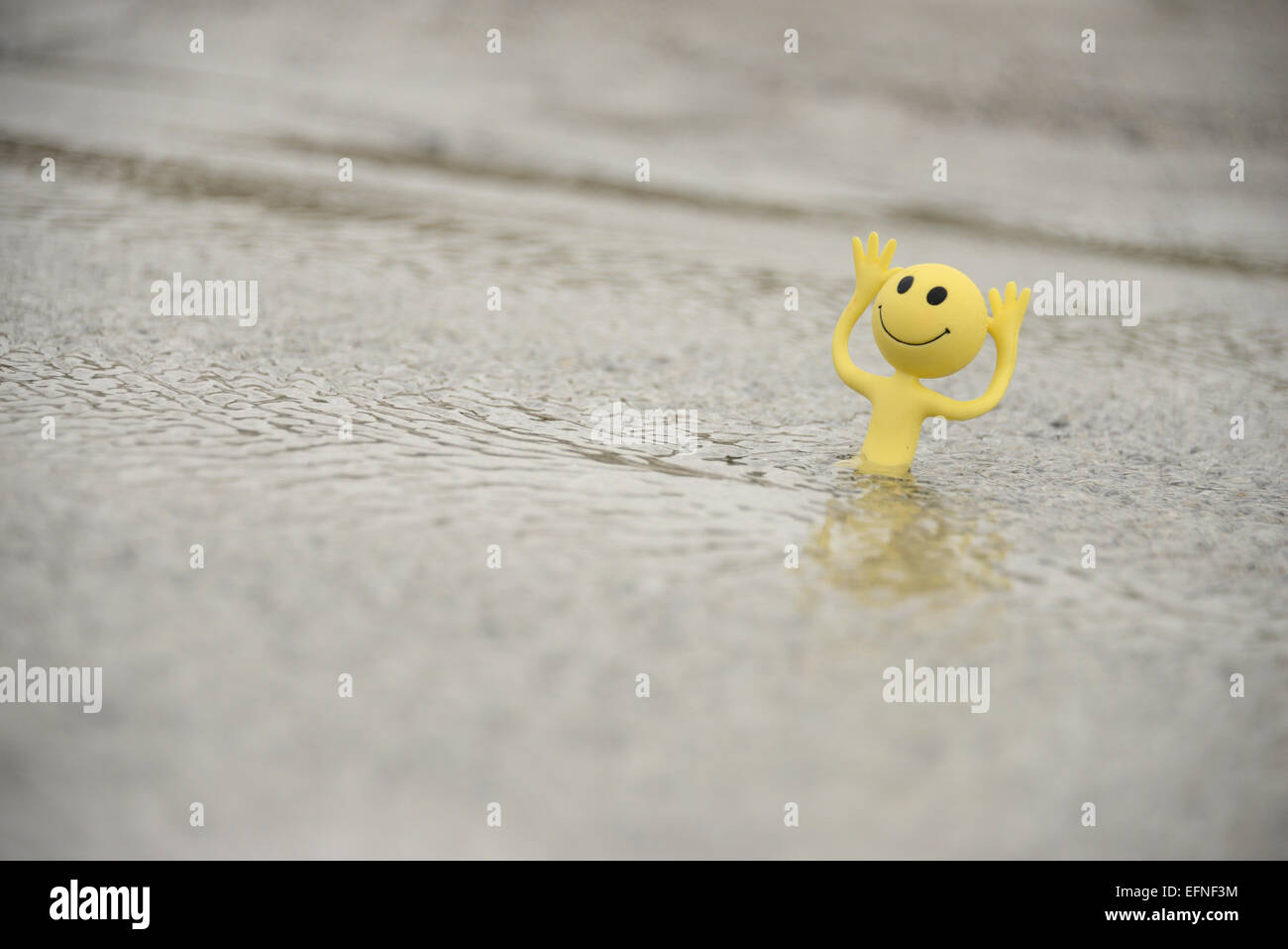 Yellow Smiley Man on holiday in the Outer Hebrides - Here he's Stock ...