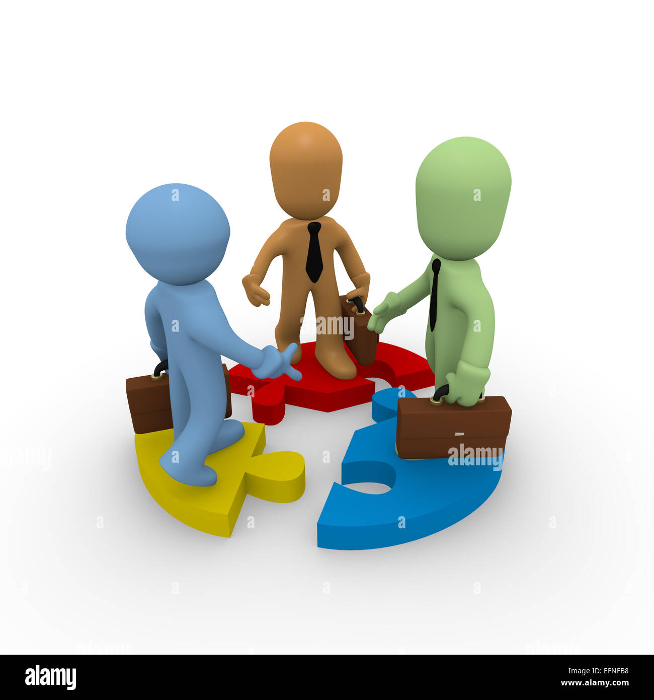 3d men puzzle teamwork Cut Out Stock Images & Pictures - Alamy