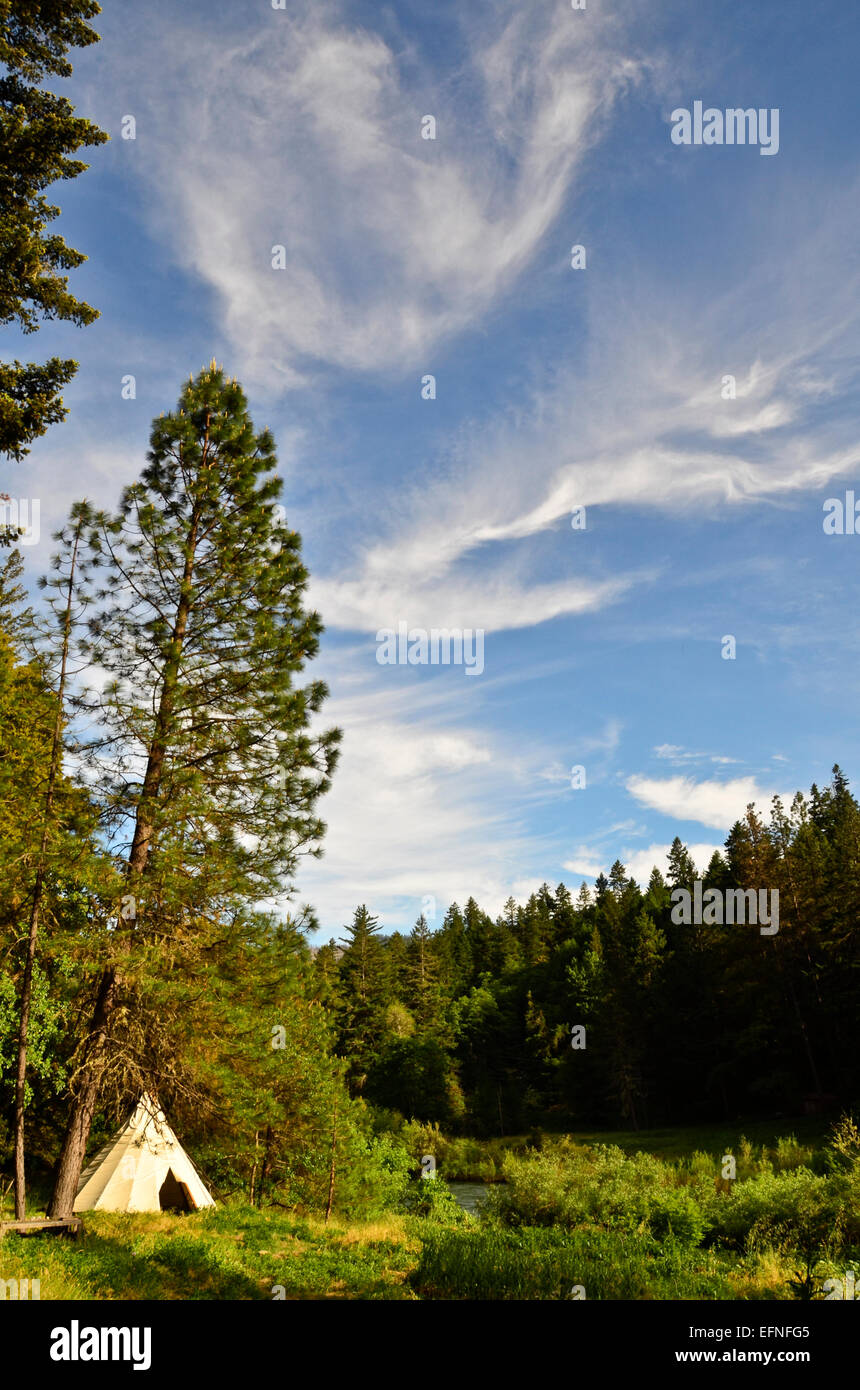 Homestead Tipi in the Trinity Mountains, northern California Stock ...