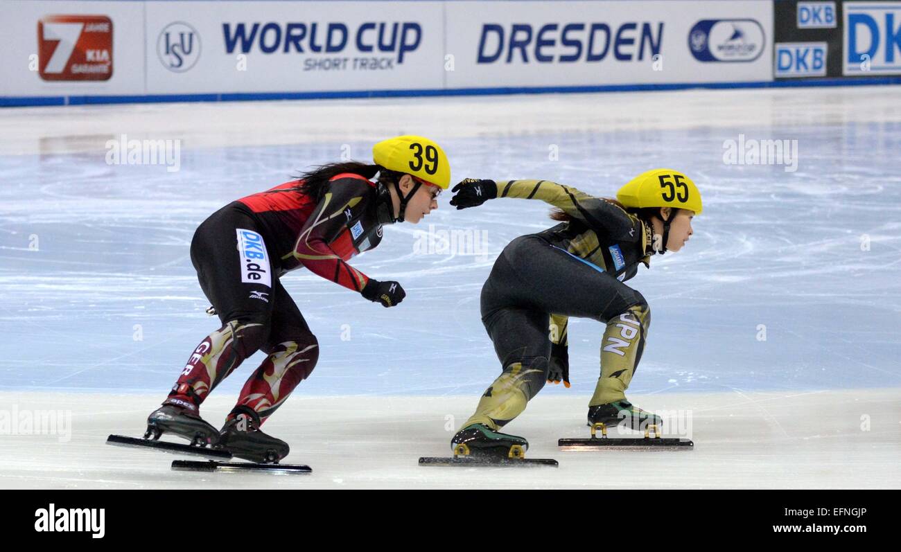 Dresden, Germany. 08th Feb, 2015. Germany's Bianca Walter (L) races ...