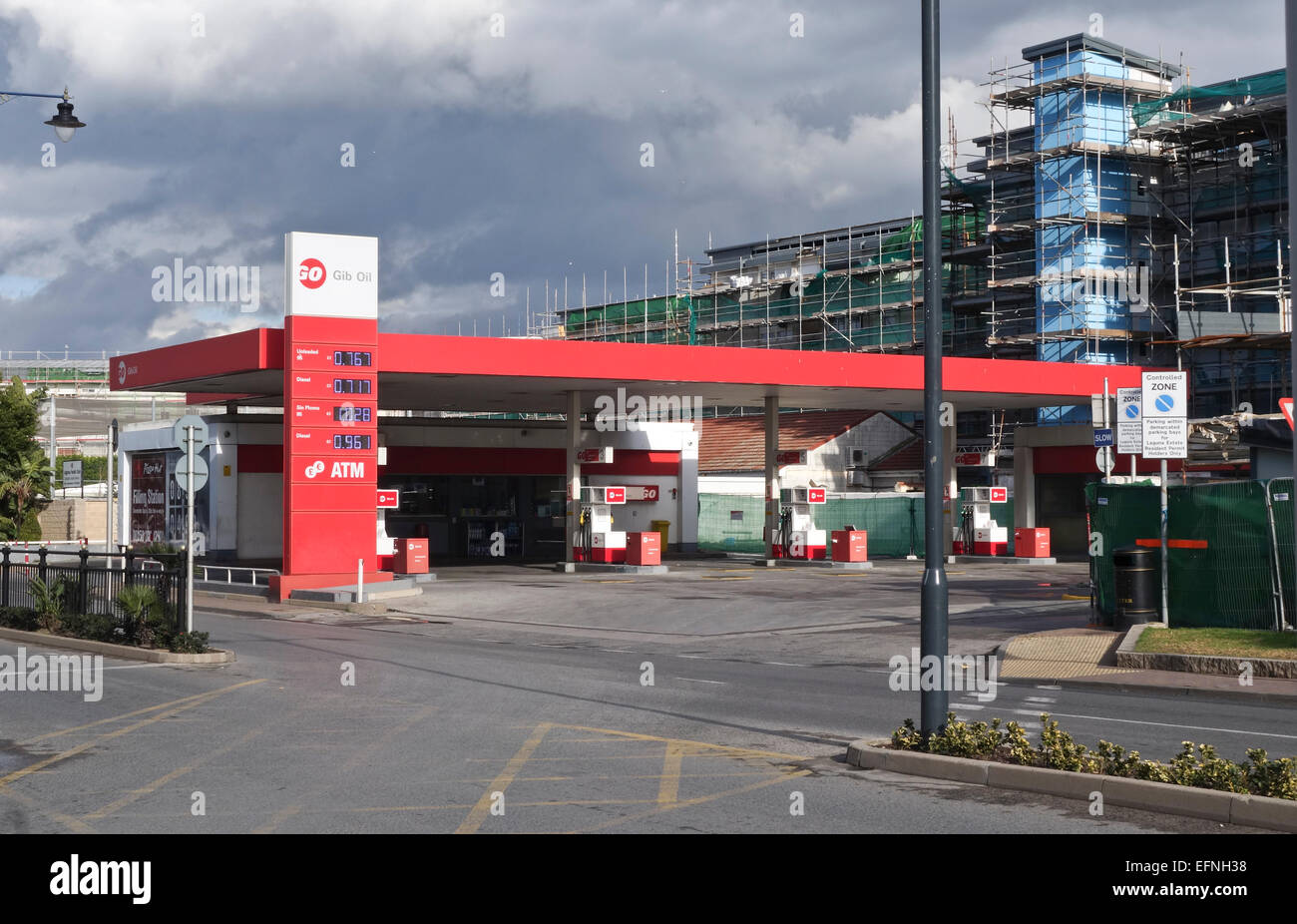 GO Gib Oil, Gasoline station in Gibraltar, The Rock, overseas British ...