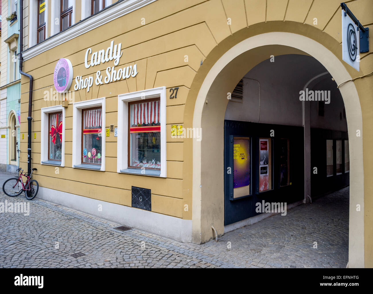 Candy shop and shows Wroclaw Old Market Stock Photo - Alamy