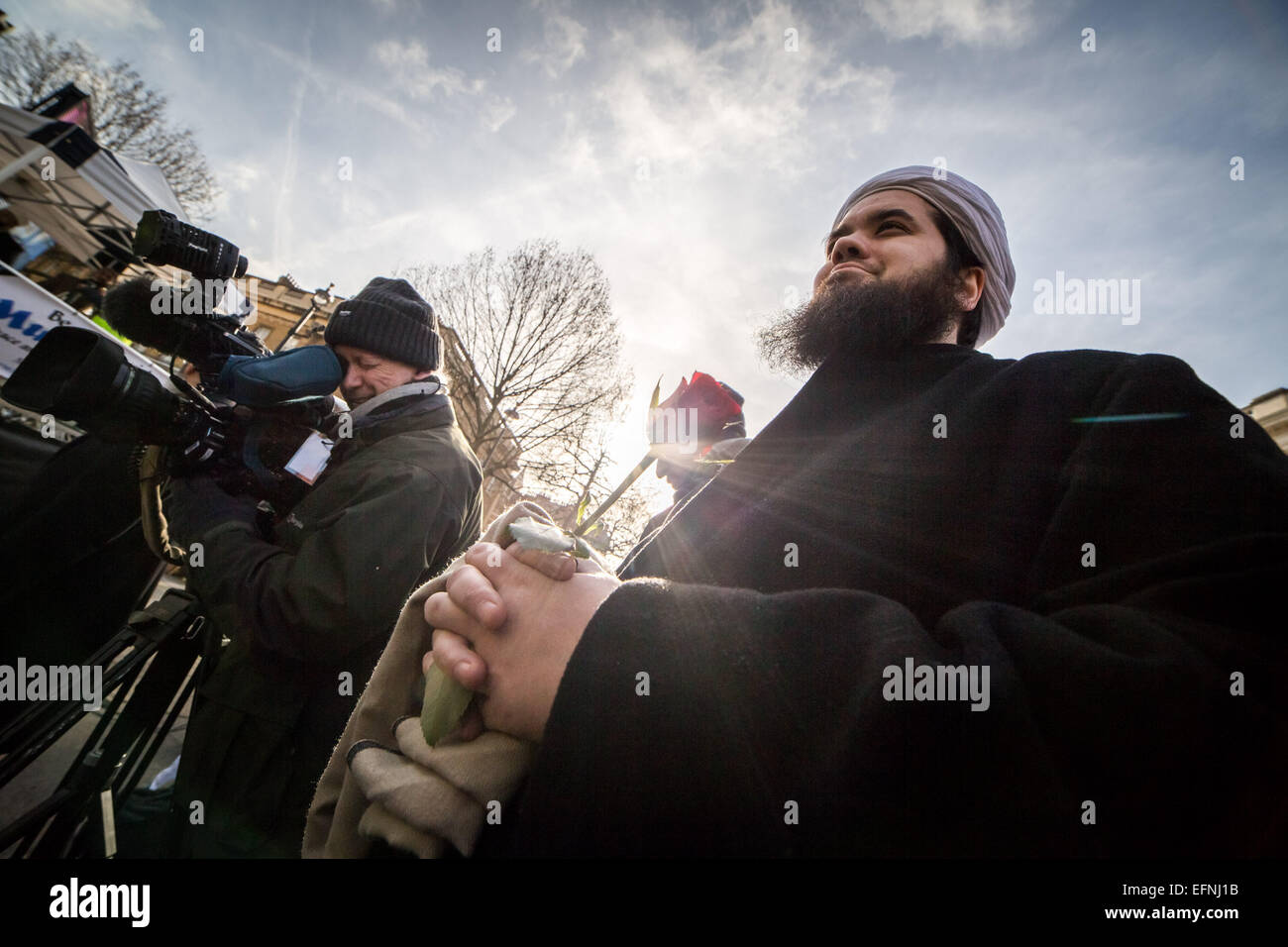 London, UK. 8th Feb, 2015. British Muslims protest against Charlie ...