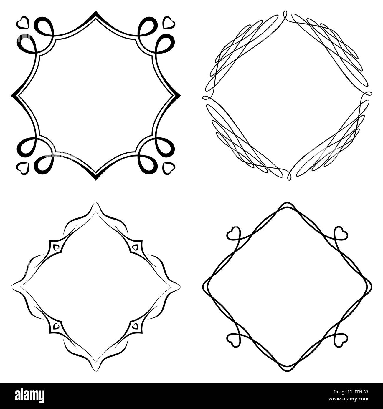 Elegant royal frames set Black and White Stock Photos & Images - Alamy