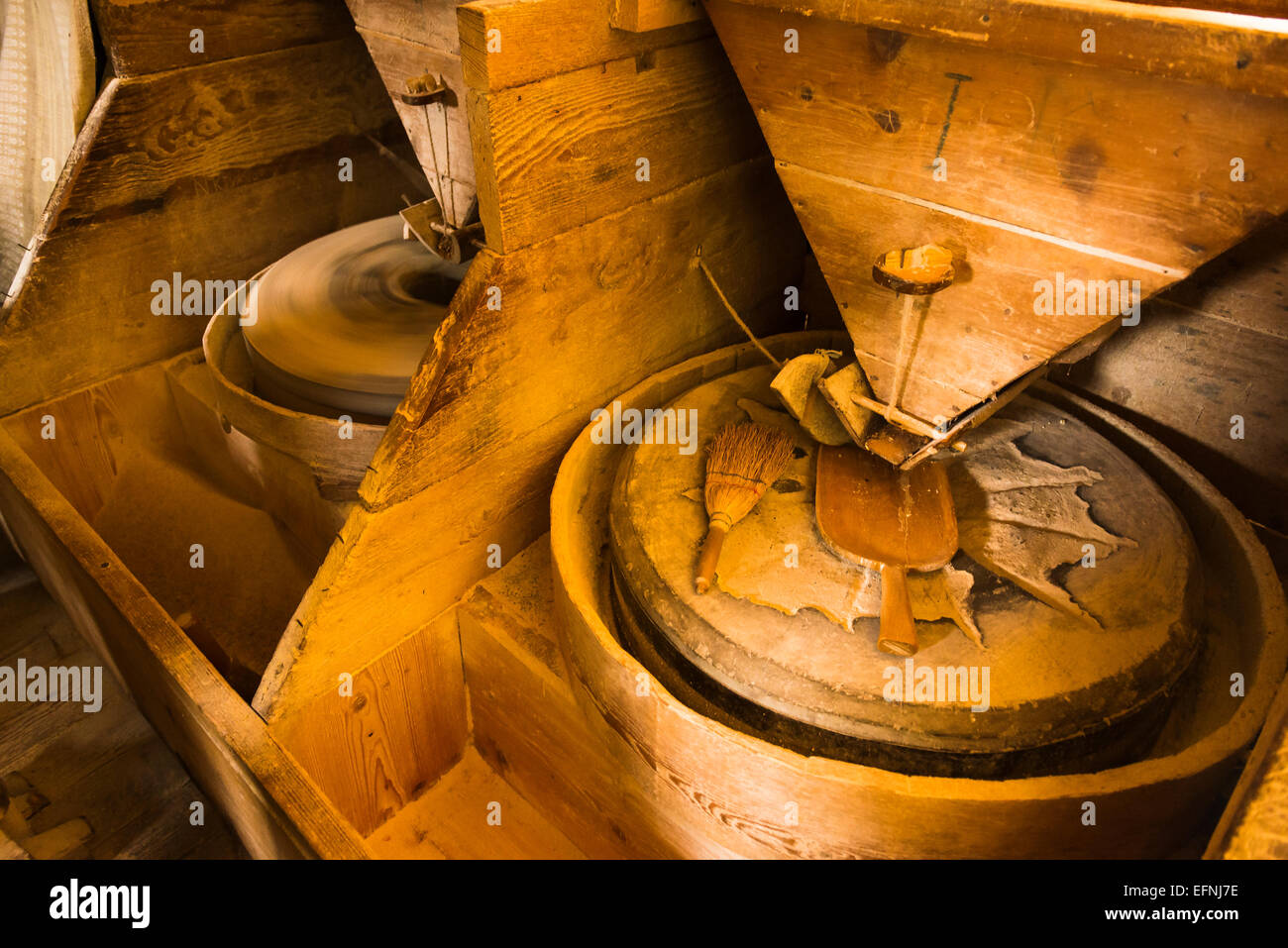 Mill stone at Vodenica water mill, Korana Village, Plitvice Lakes ...