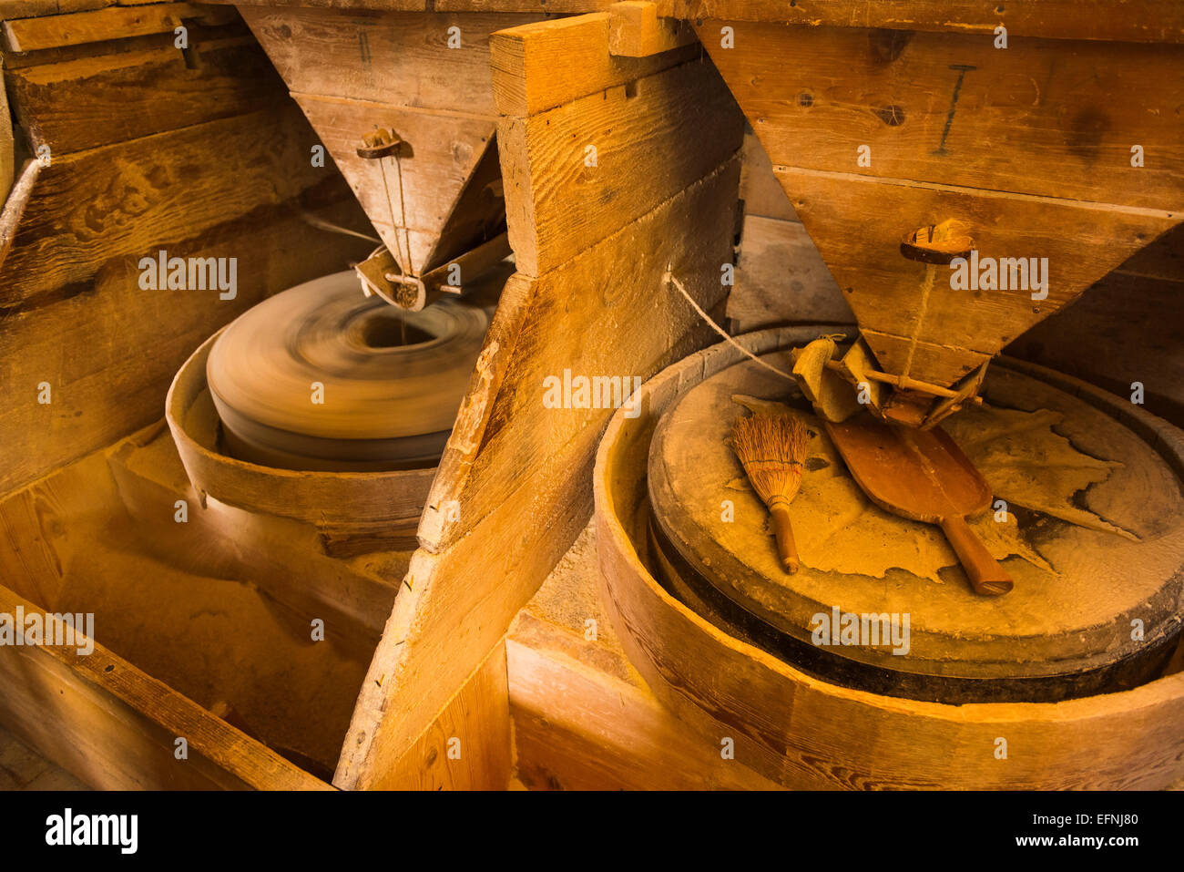 Mill stone at Vodenica water mill, Korana Village, Plitvice Lakes ...
